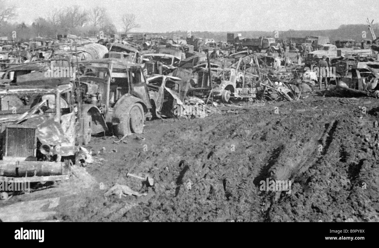 Destroyed German military hardware by the Frisches Haff Bay Stock Photo ...