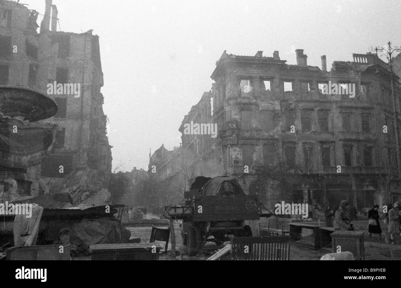 A block in Budapest destroyed by fascists during the WWII Stock Photo ...