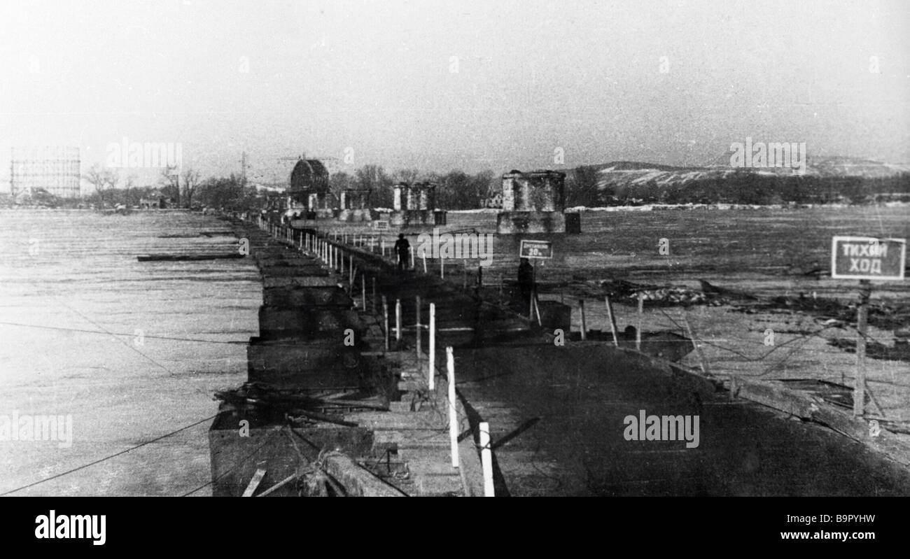 Soviet WWII soldiers built this bridge across the Danube in the ...