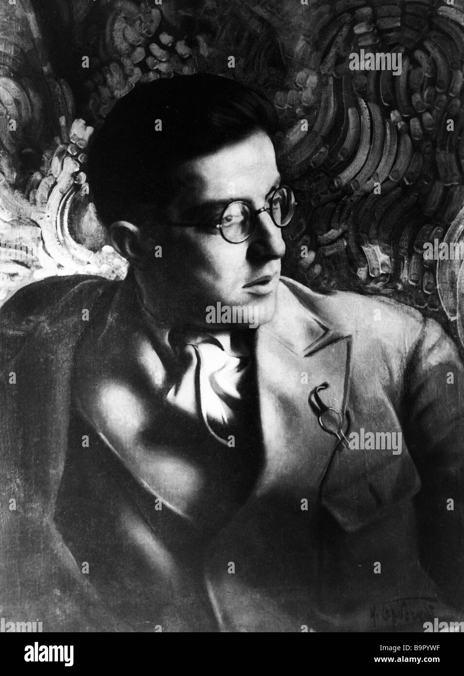 Soviet writer Mikhail Koltsov A portrait by Isaak Brodsky Stock Photo ...