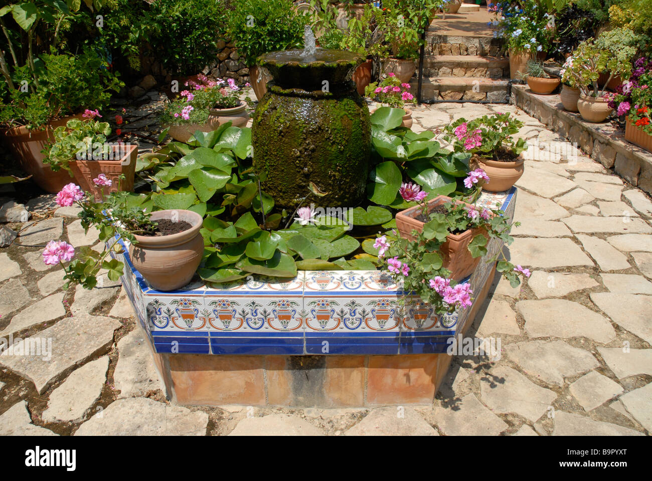 Spanish Fountain Rooftop Garden