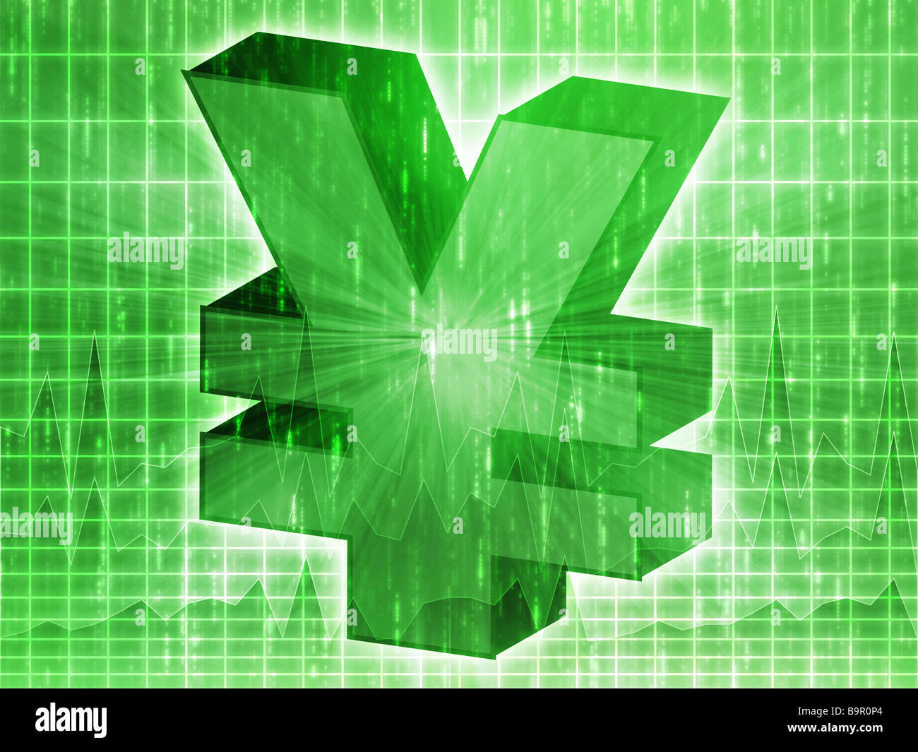 Japanese yen currency symbol over financial chart diagram Stock Photo ...