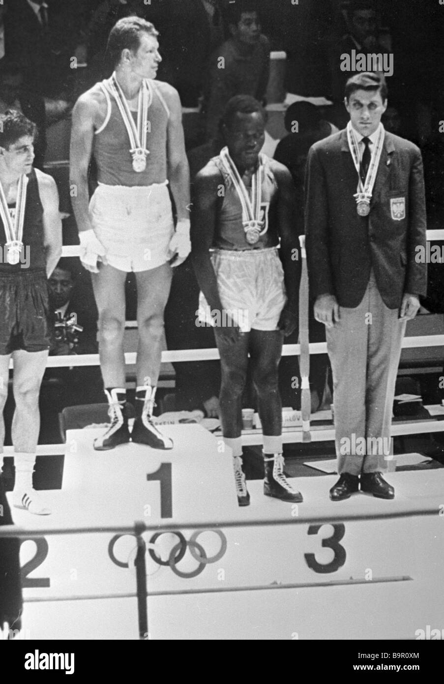 Boxer Boris Lagutin second left winner in the light middleweight at the ...