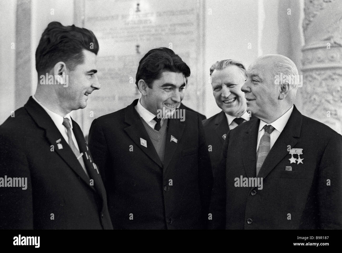 Kliment Voroshilov right talks to delegates in between second session ...