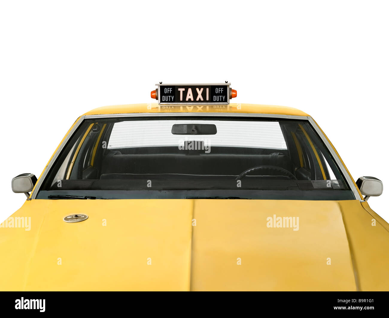 Yellow Taxi on White Stock Photo - Alamy