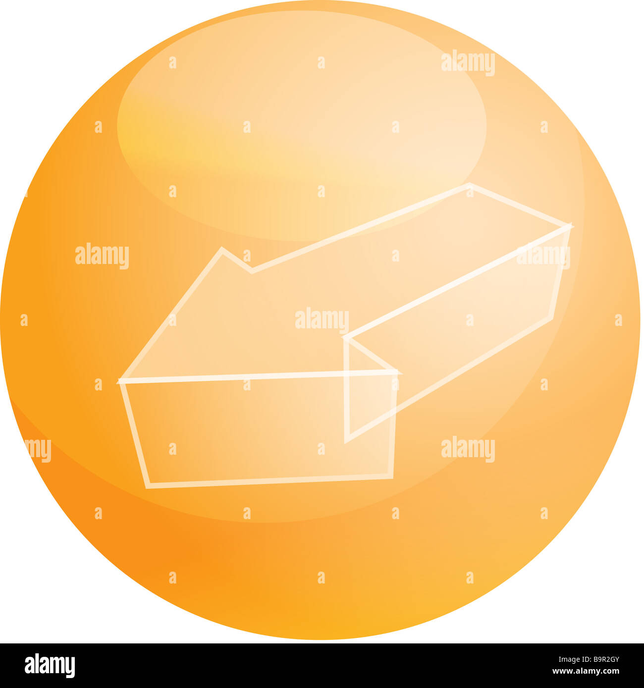 Forward moving arrows pointing left on sphere Stock Photo - Alamy