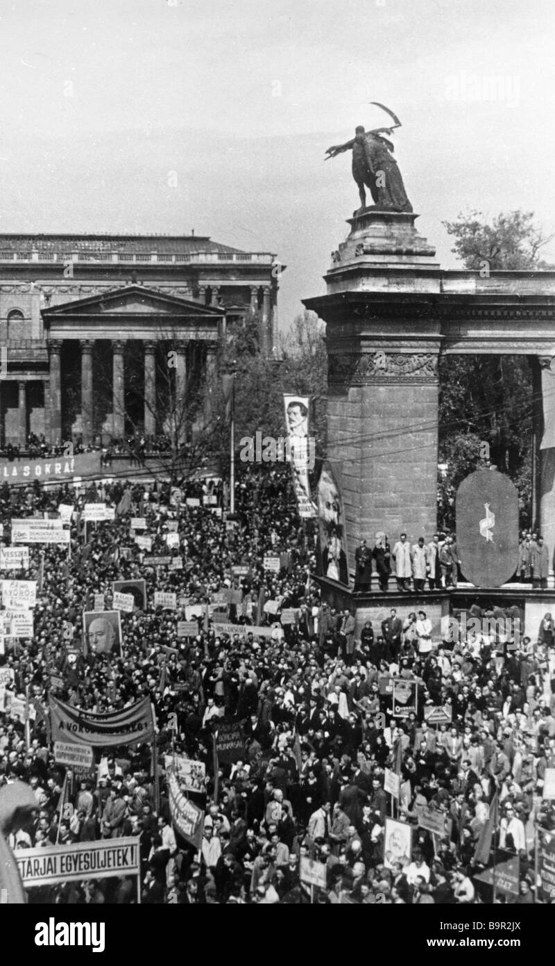 Mayday public demonstration in Budapest after liberation World War II ...