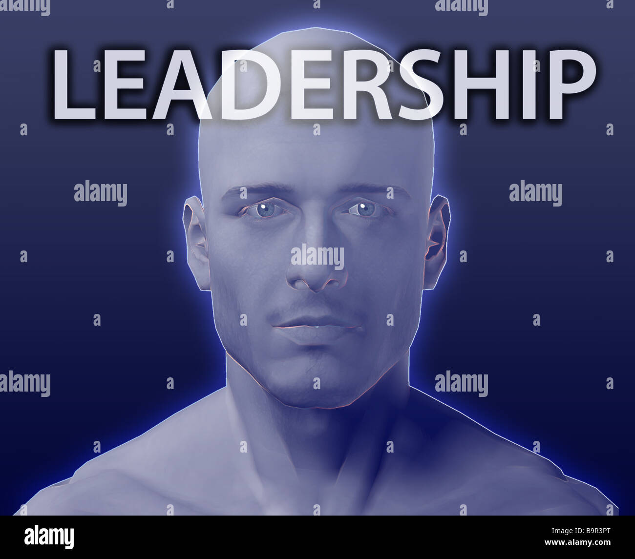 Head for management man s face with strategy slogan Stock Photo - Alamy