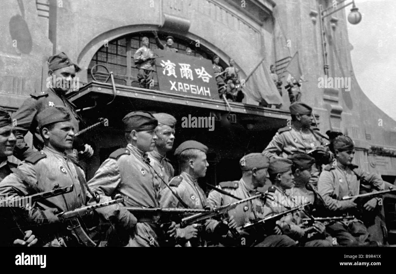 Soviet troopers guarding the railway station in Harbin Th Fasr Eastern ...