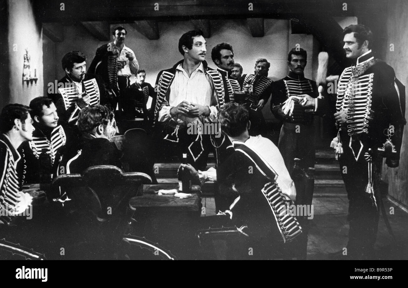 Mikhail Kozakov as Silvio right and Yury Yakovlev as Count left in film ...