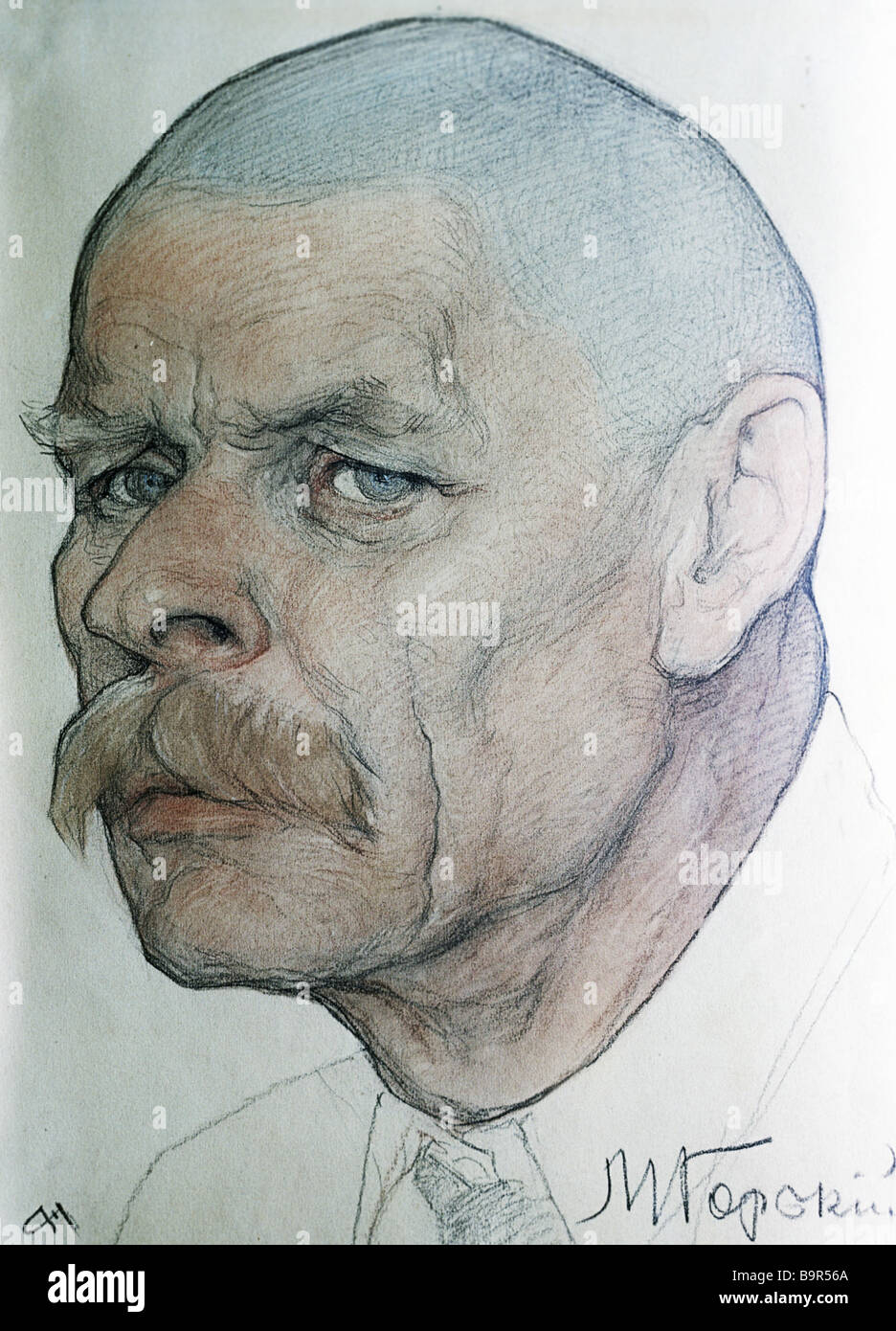 A reproduction of Maxim Gorky s portrait 1921 by sculptor and painter ...
