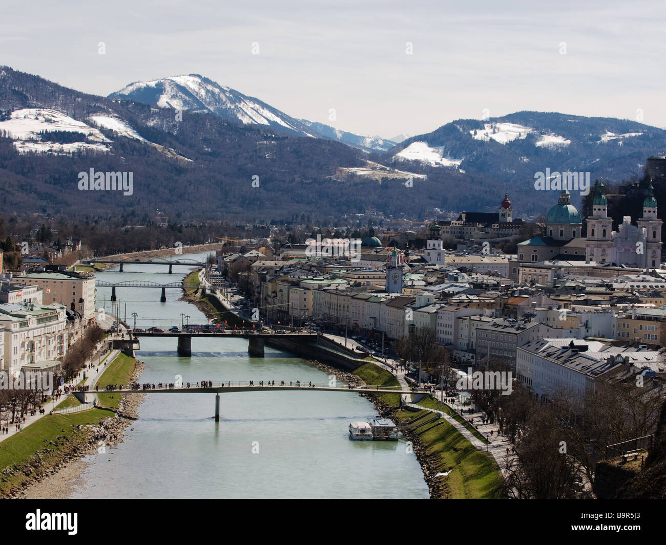 Salzburg bridges over Salzach river Stock Photo - Alamy