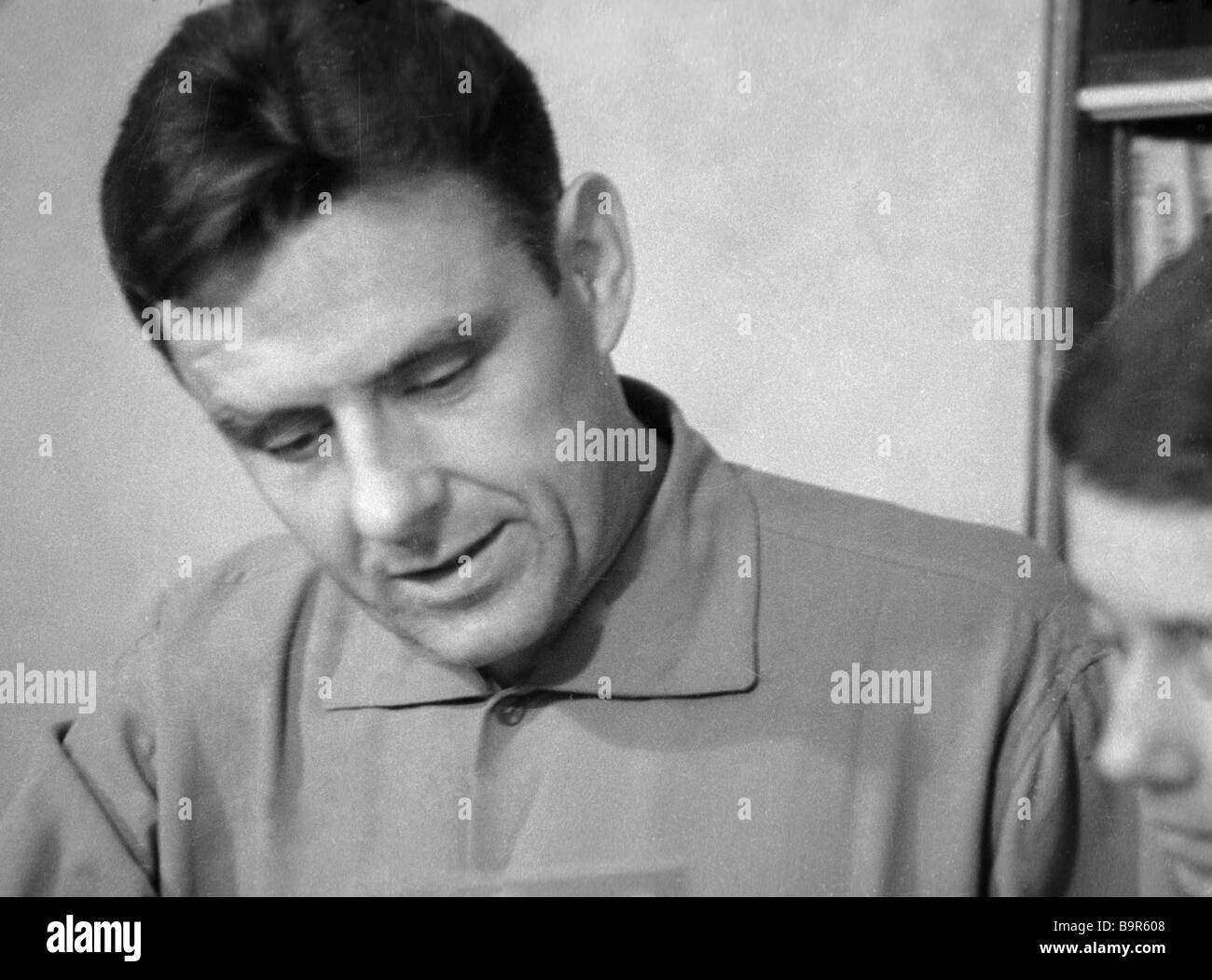 Pilot cosmonaut Vladimir Komarov preparing for a flight Stock Photo - Alamy