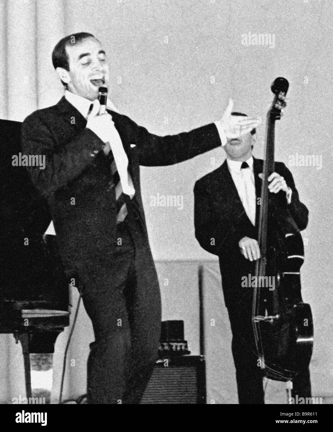Charles Aznavour left French singer and composer Stock Photo - Alamy