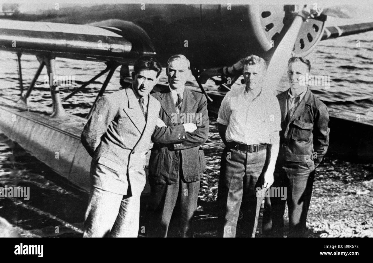 Left to right Soviet pilots Victor Levchenko navigator and Sigizmund ...