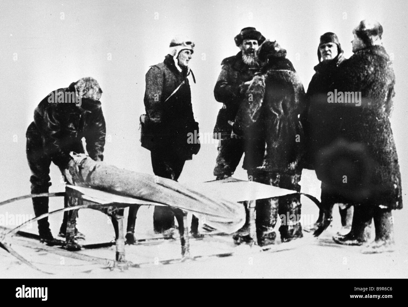 Otto Shmidt 3d left and the expedition team on the drifting station ...