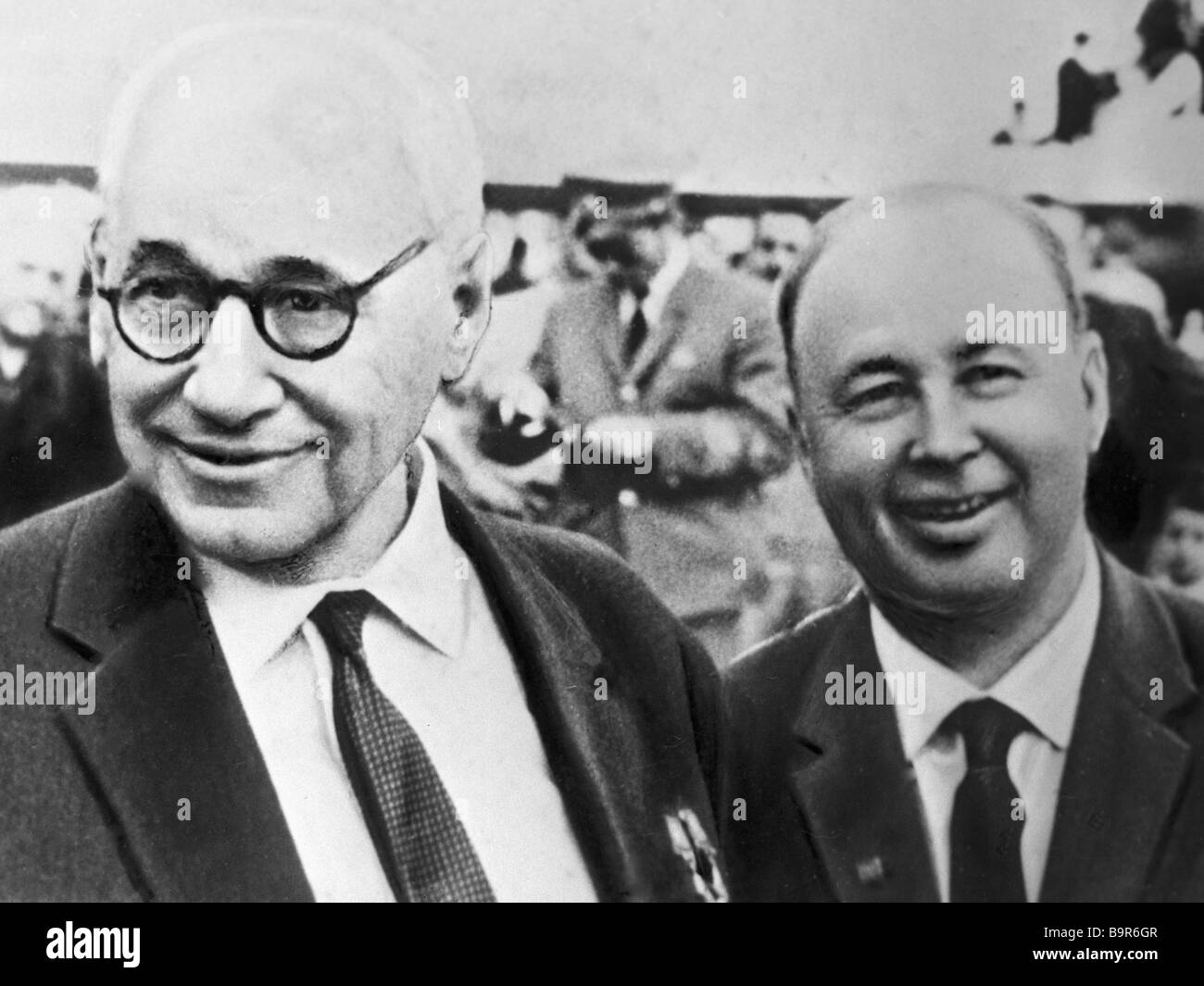 Helicopter designer Mikhail Mil right and aircraft designer Andrei ...
