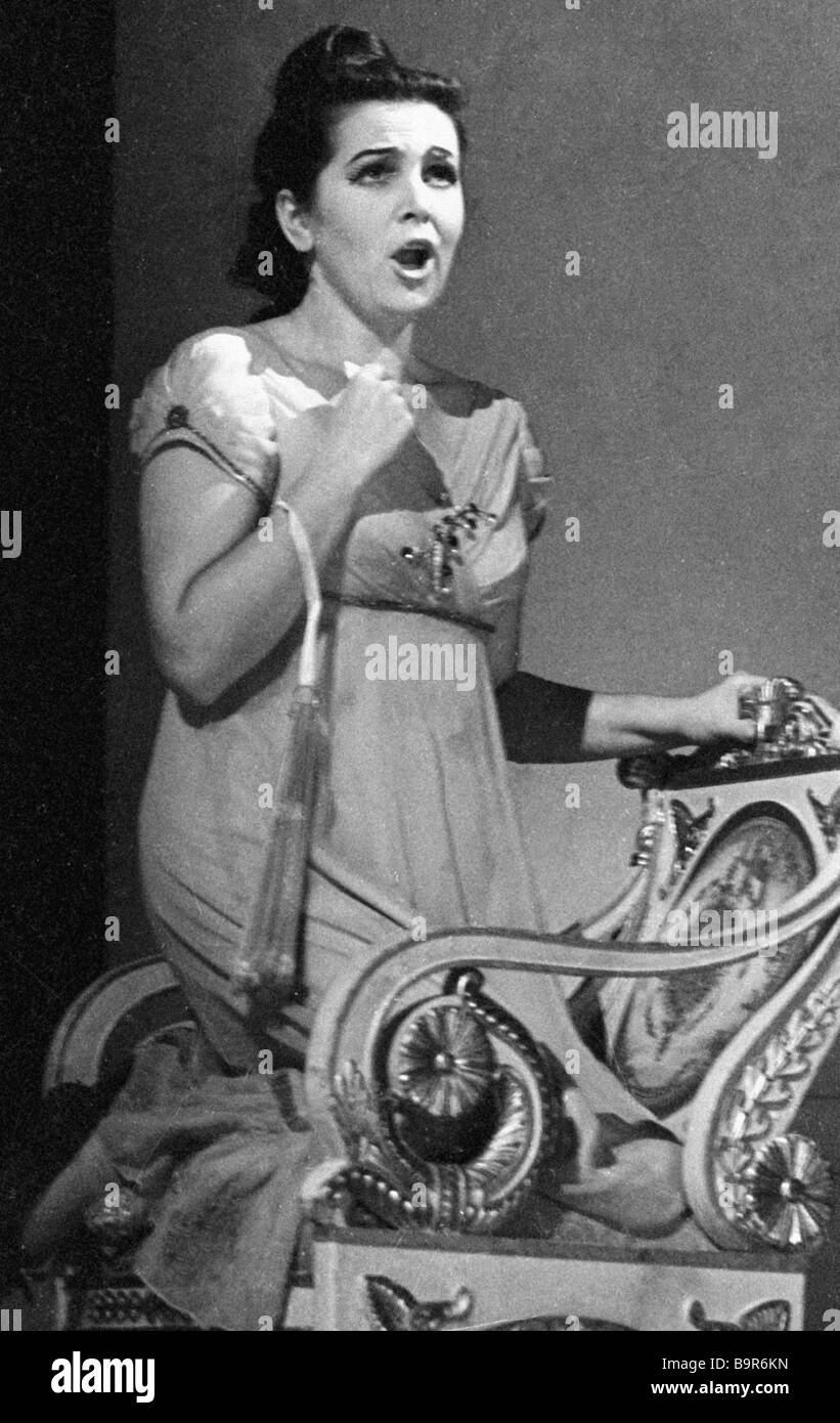 Vishnevskaya right as Natasha Rostova in a scene from Sergei Prokofiev ...