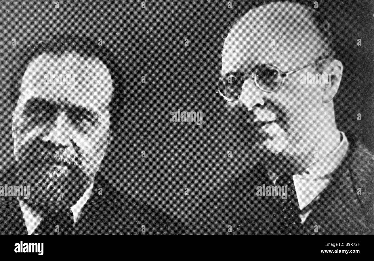 Composers Sergei Prokofiev right and Nikolai Myaskovsky left Stock ...