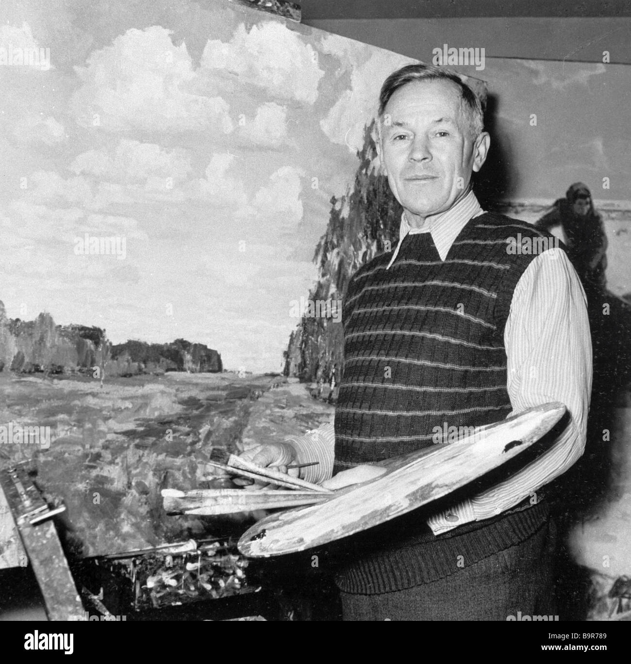 Painter Arkadi Plastov 1893 1972 in his studio Stock Photo - Alamy