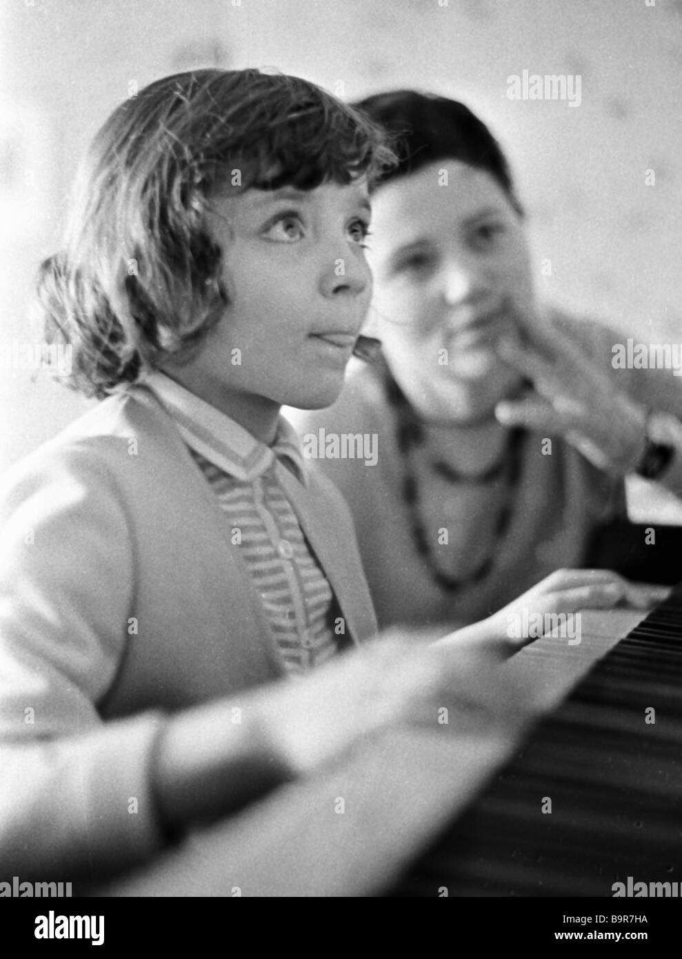 Test pilot Marina Popovich right the wife of cosmonaut Pavel Popovich ...