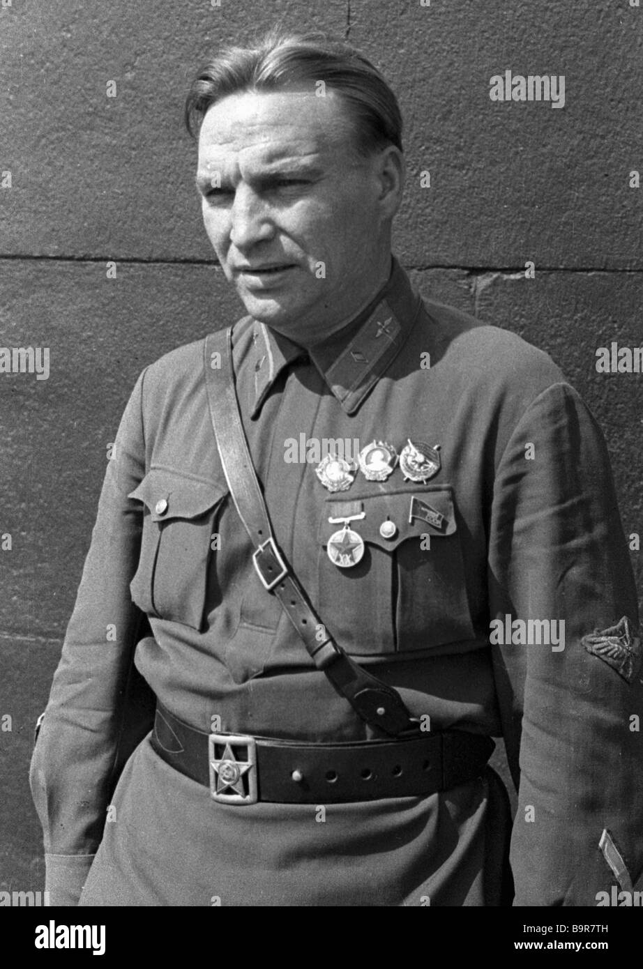 Test pilot Valery Chkalov 1904 1938 Hero of the USSR 1936 brigade ...