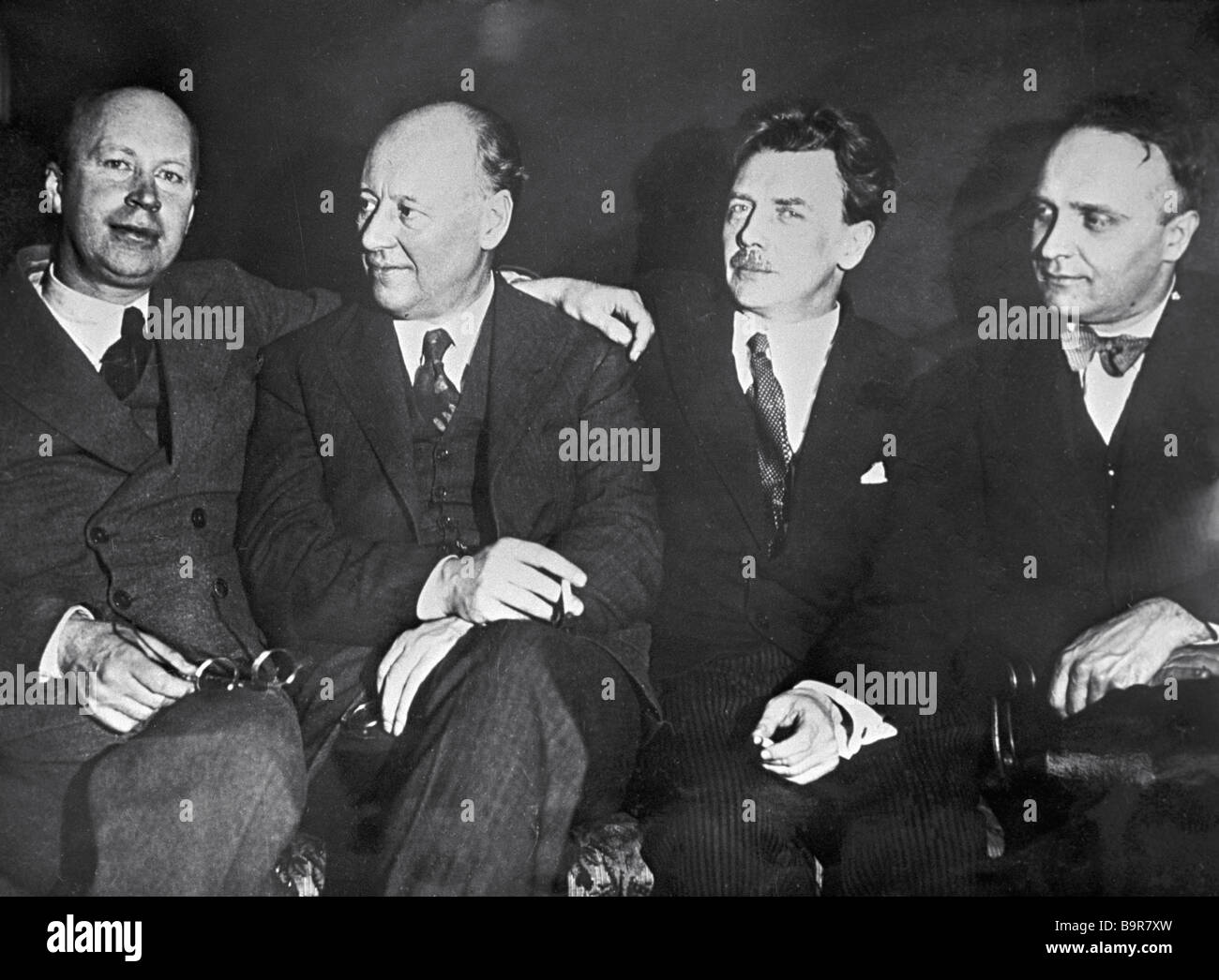 Left to right Sergei Prokofiev Egon Petri Heinrich Neuhaus and Robert ...