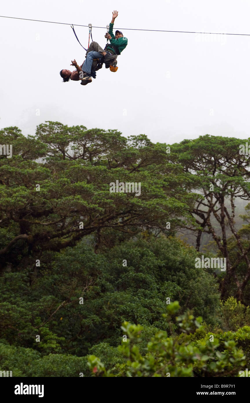 Costa Rica, Puntarenas Province, Santa Elena, canopy tour Stock Photo ...