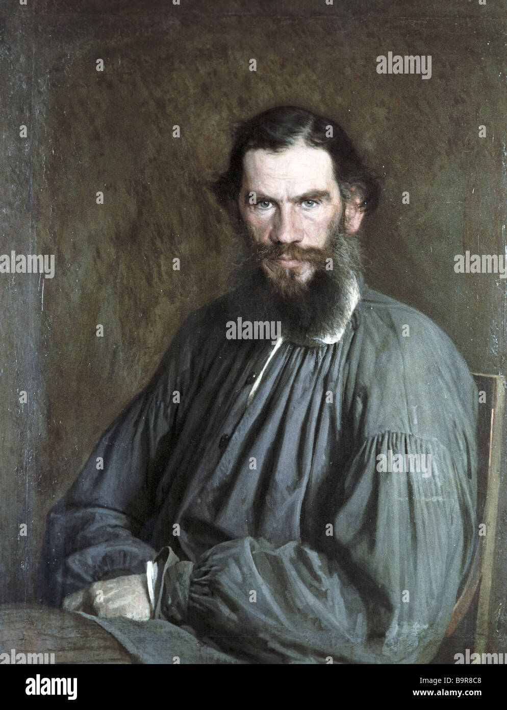 A portrait of writer Leo Tolstoy by Ivan Kramskoy Stock Photo - Alamy