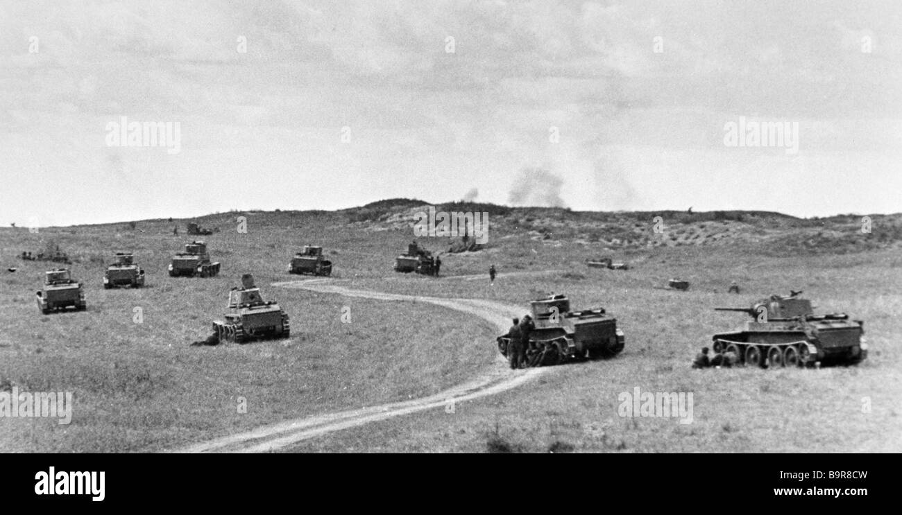 Soviet tanks during the battles of Khalkhin Gol Stock Photo: 23253801 ...