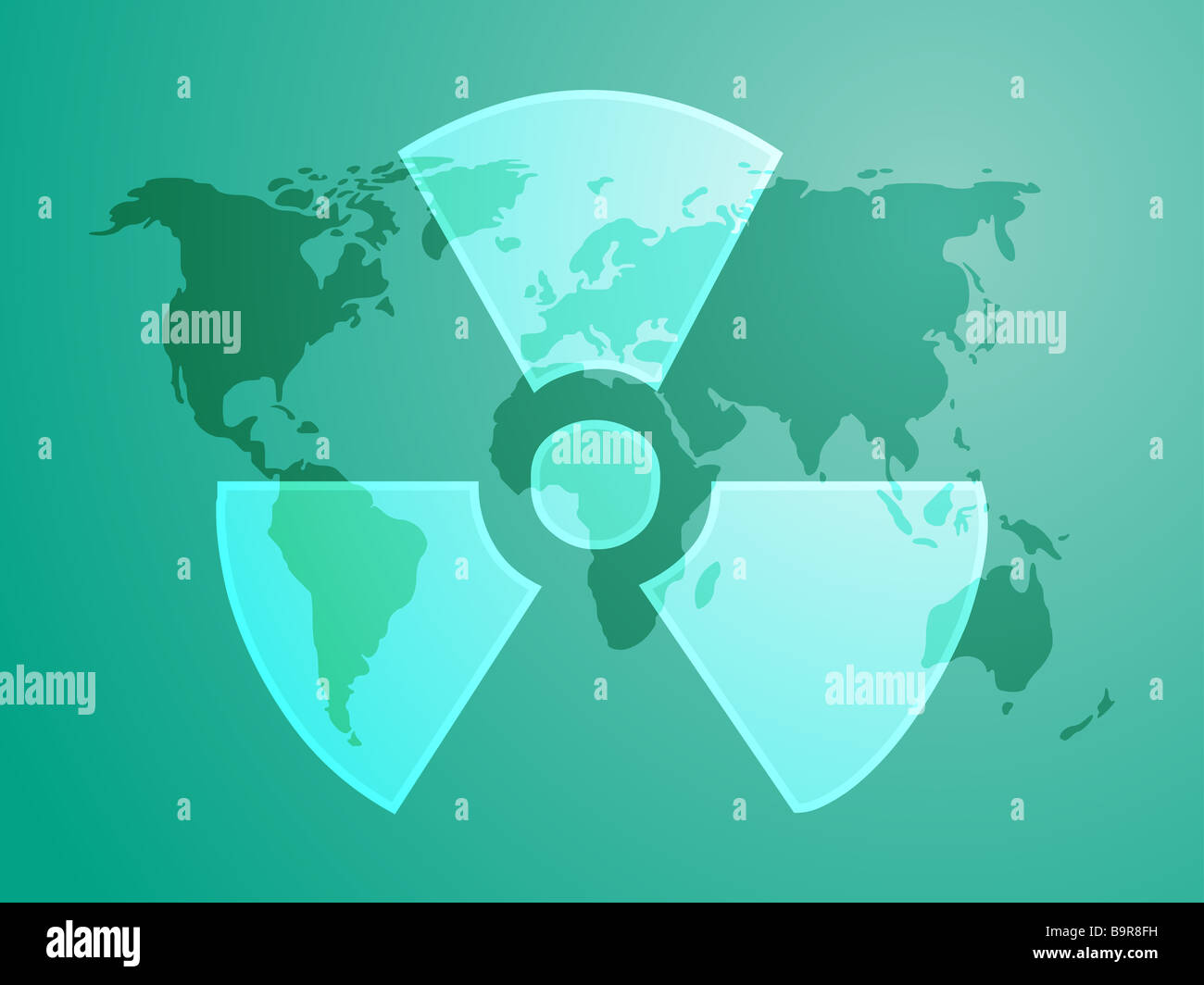 Illustration of radiation hazard warning alert symbol Stock Photo - Alamy