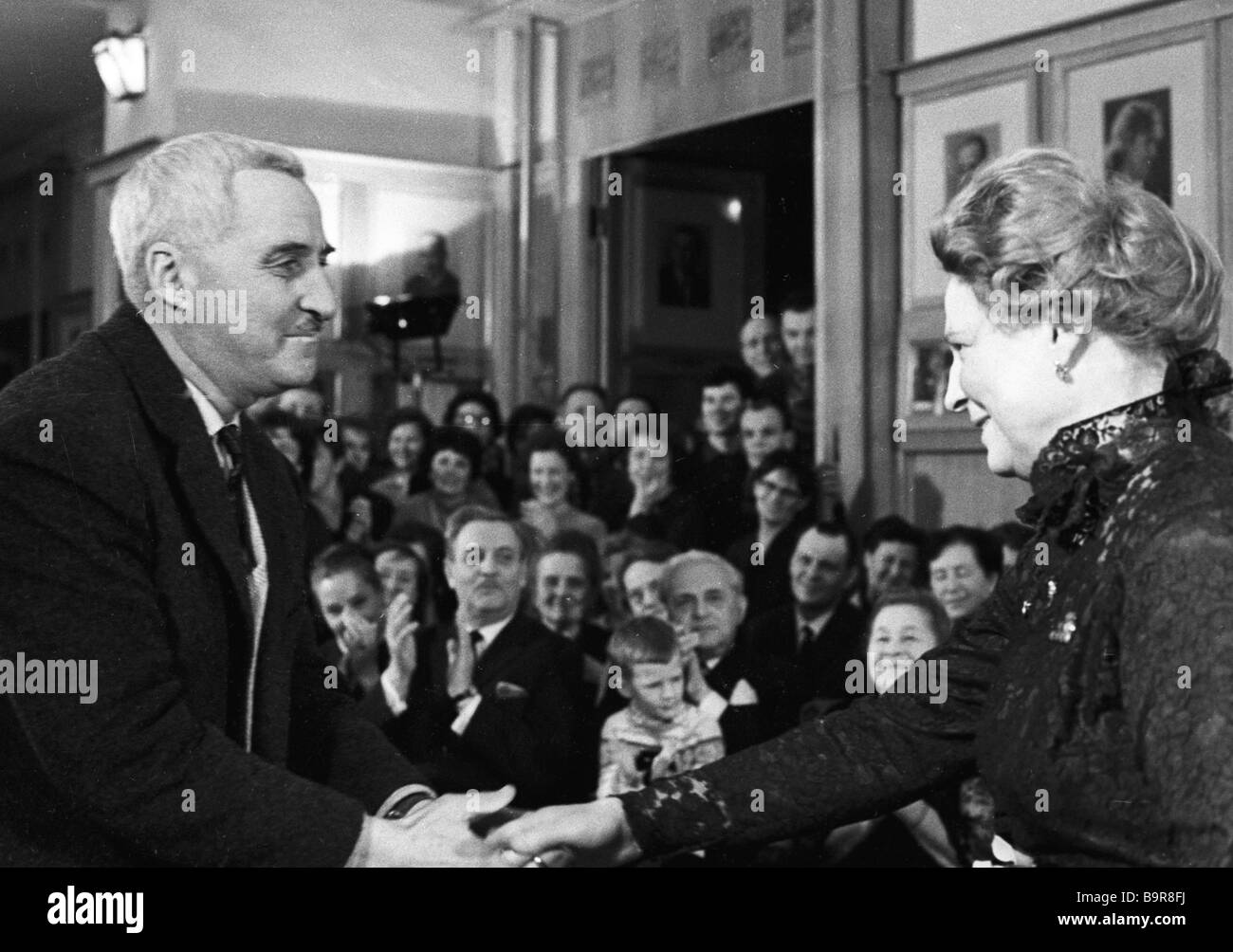 Writer Konstantin Simonov left is greeting the Moscow Art Theatre Alla ...