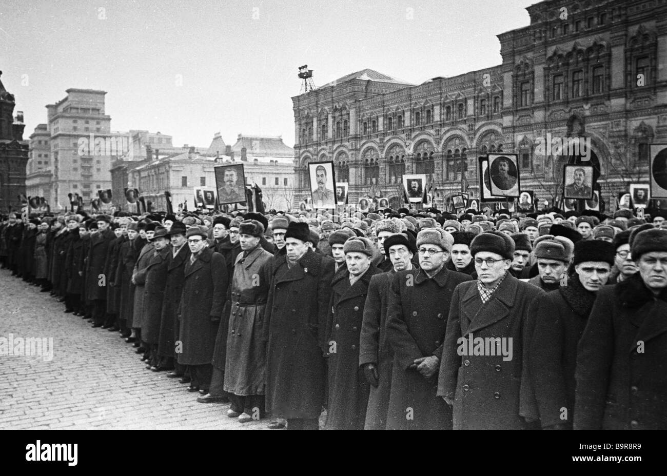 The funeral of Josef Stalin on Moscow s Red Square Moscow workers Stock ...