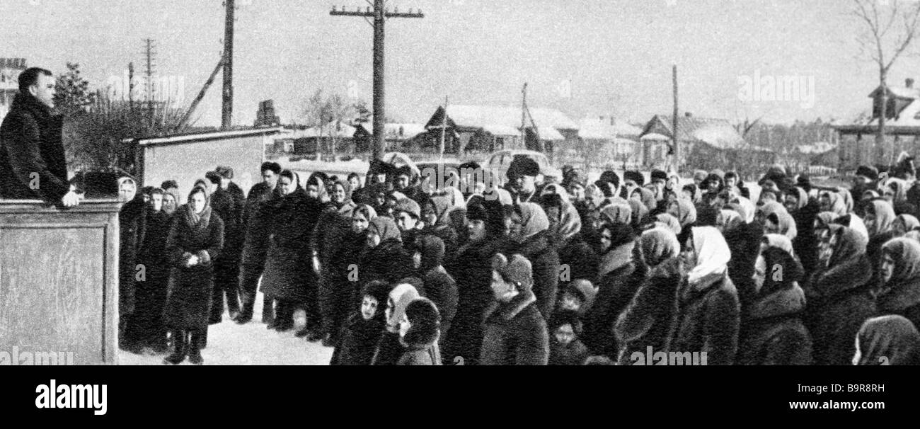 Lenin Memory collective farm mourning rally during Joseph Stalin s ...