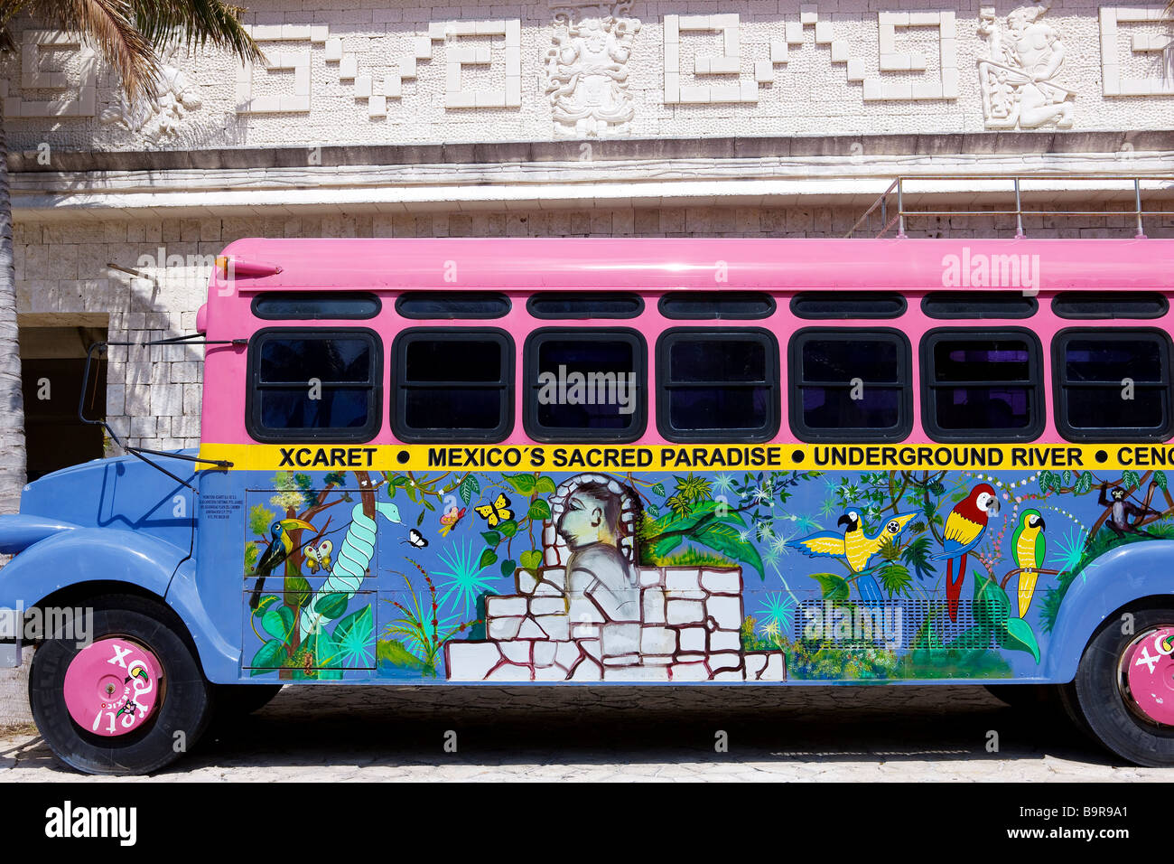 Mexico, Quintana Roo State, Riviera Maya, a tourism bus Stock Photo - Alamy