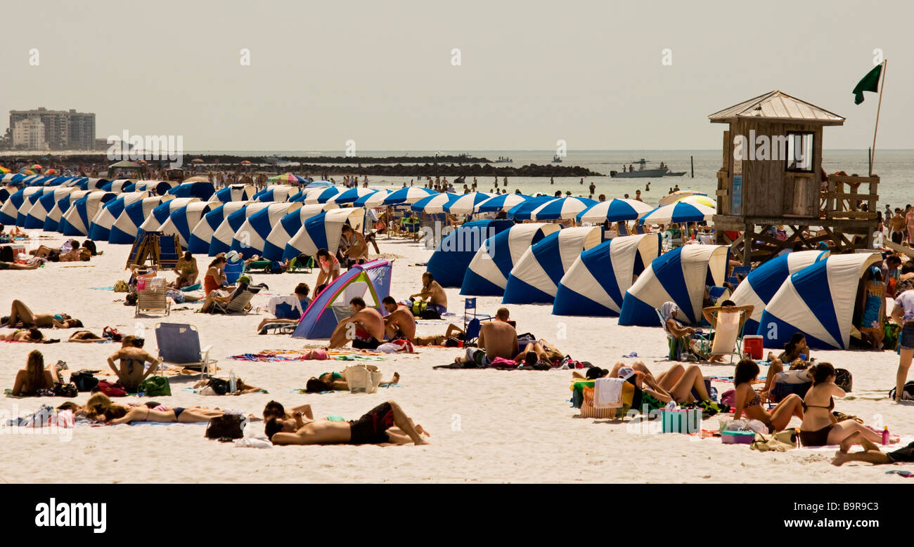 Families taking sunbathe on seaside at Florida in USA Stock Photo - Alamy