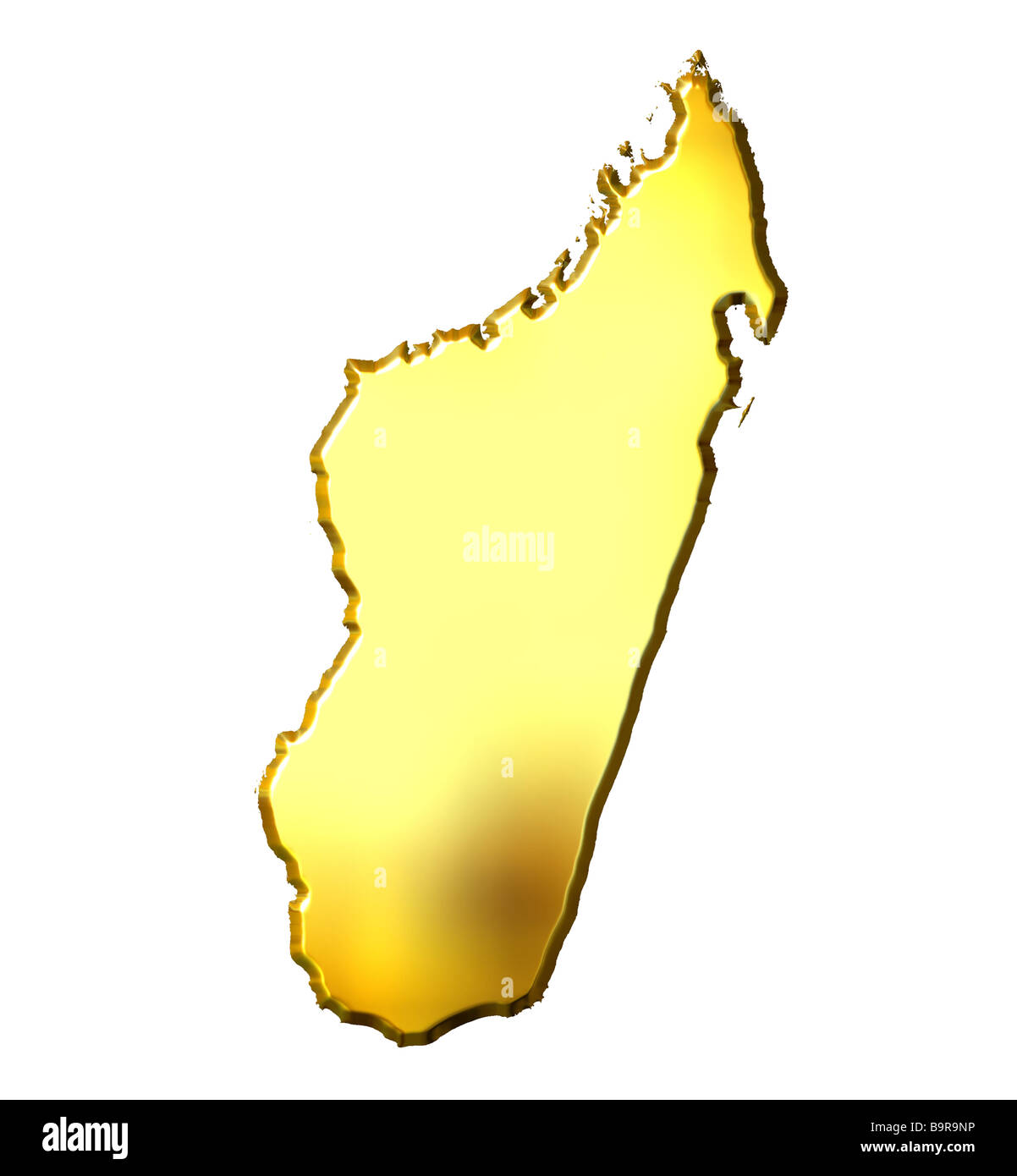 Madagascar 3d golden map isolated in white Stock Photo - Alamy