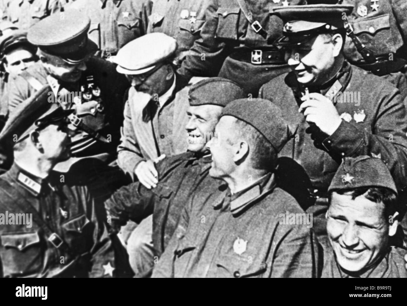 Mikhail Kalinin talks to Red Army commanders and soldiers in Vyborg ...