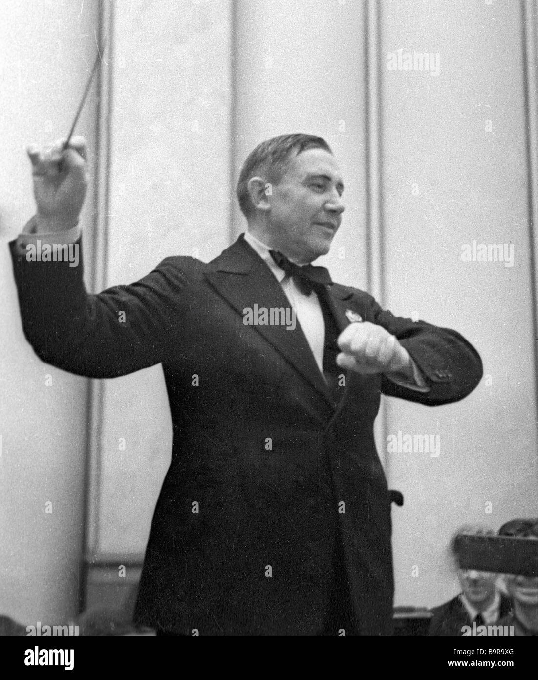 Orchestra conductor Nikolai Golovanov during performance Stock Photo ...