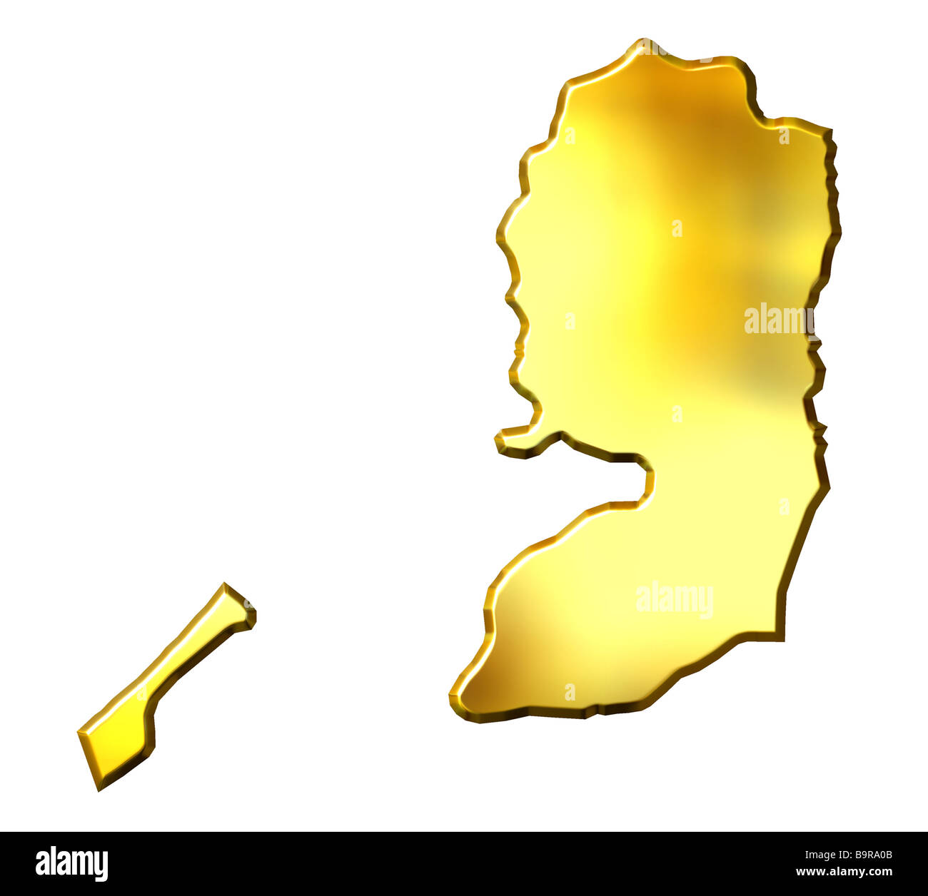 Palestine 3d golden map isolated in white Stock Photo - Alamy