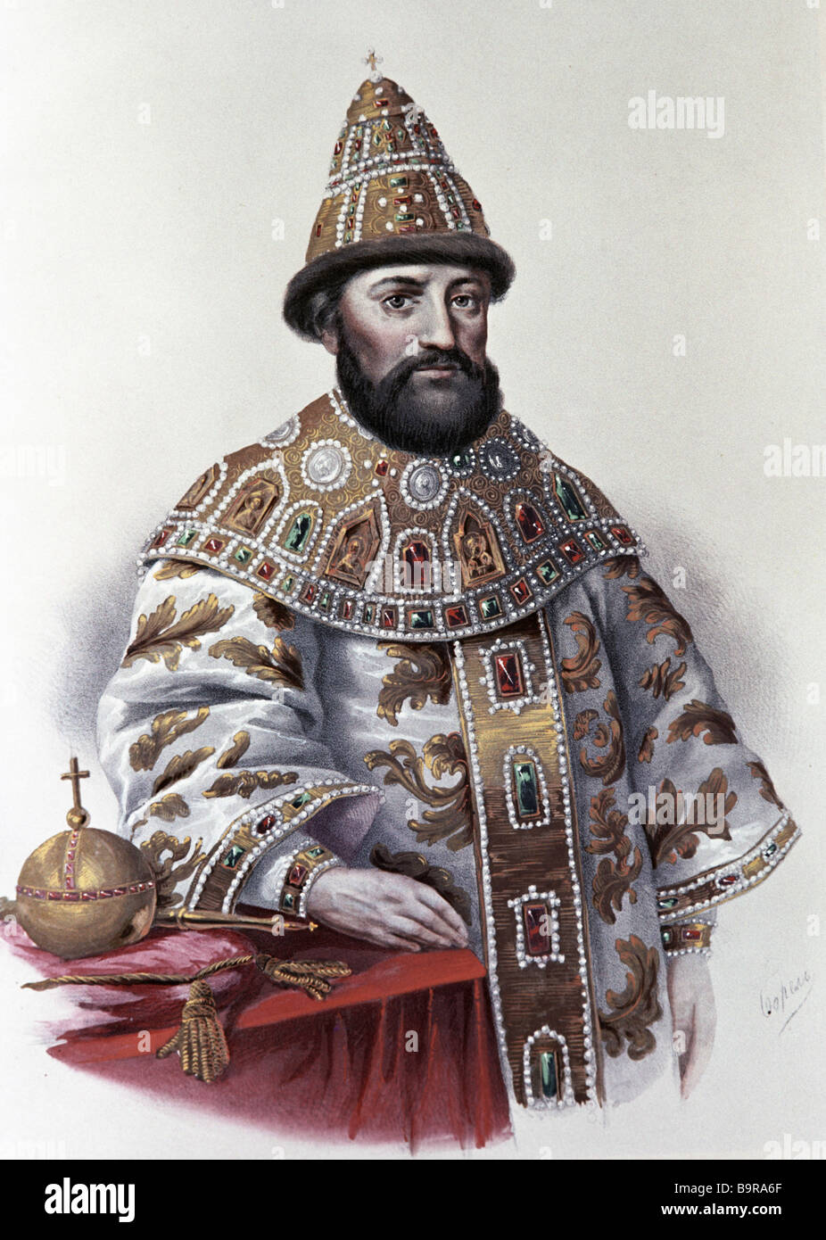 Reproduction of Borel s lithograph depicting Mikhail Fyodorovich ...