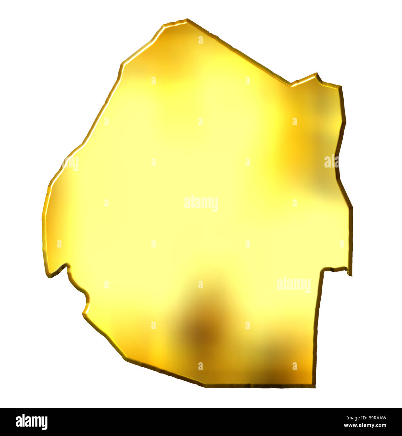 Swaziland 3d golden map isolated in white Stock Photo - Alamy