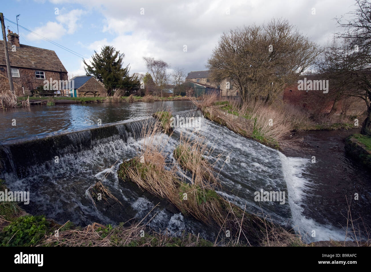 Small weir powered from the "River Wye",feeding Rowsley flour mill ...