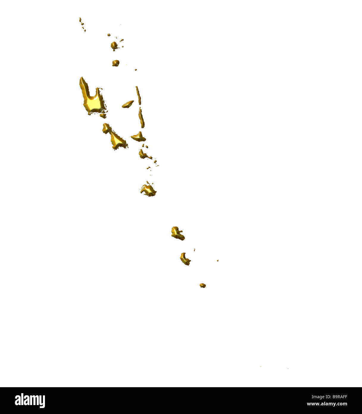 Vanuatu 3d golden map isolated in white Stock Photo - Alamy