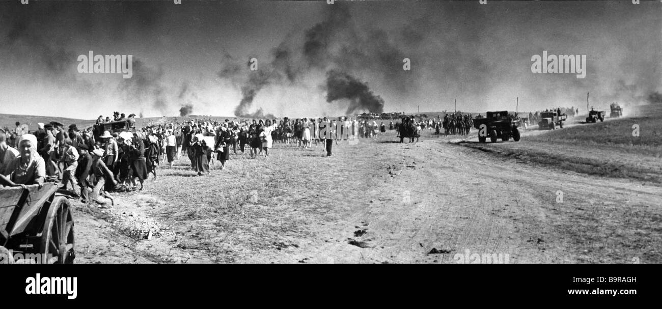 Ukrainians being evacuated with retreating Soviet troops Stock Photo ...