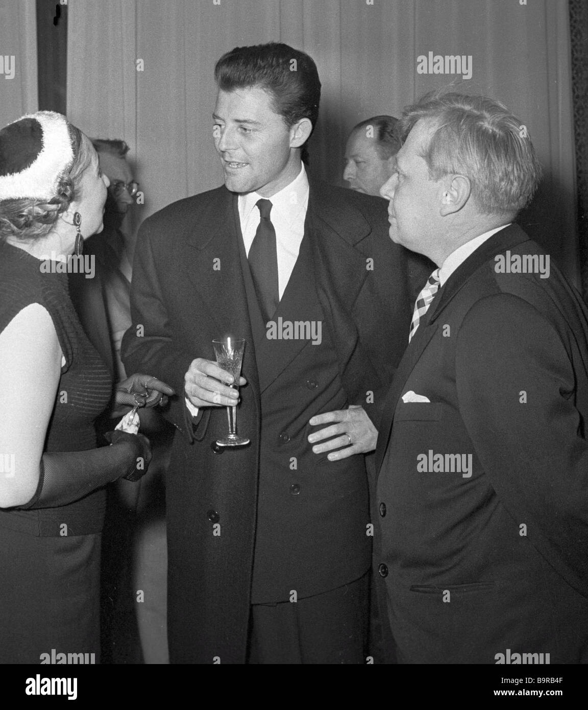 French actor Gerard Philip center and Soviet theater personality Sergei ...