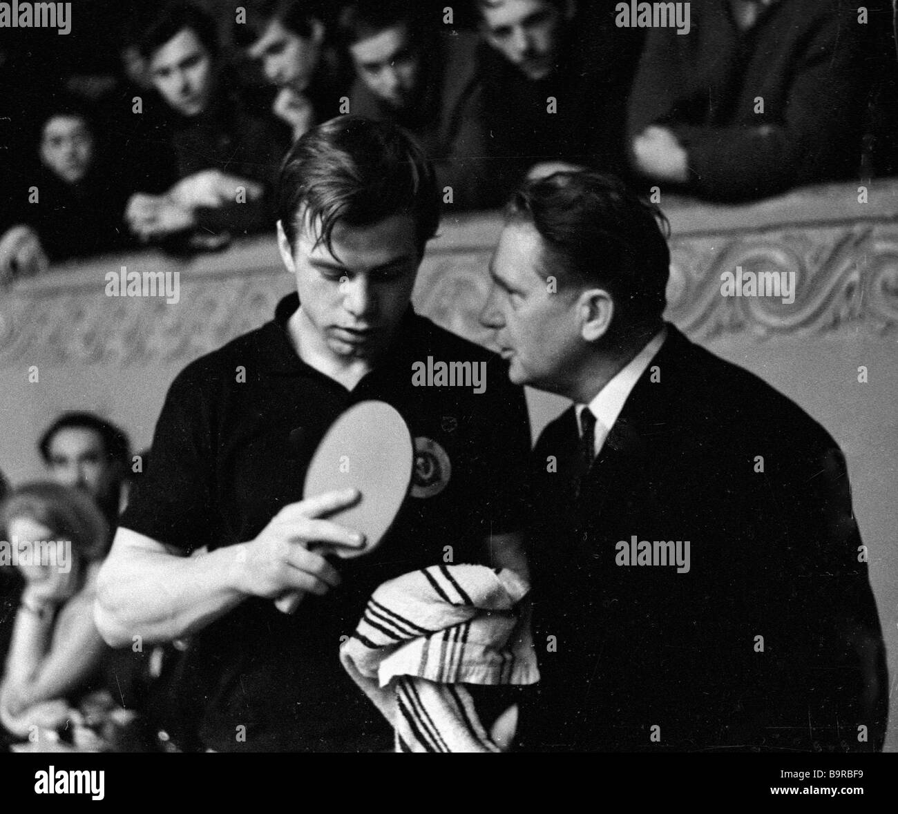 Valentin Ivanov head coach of Soviet table tennis select team right ...