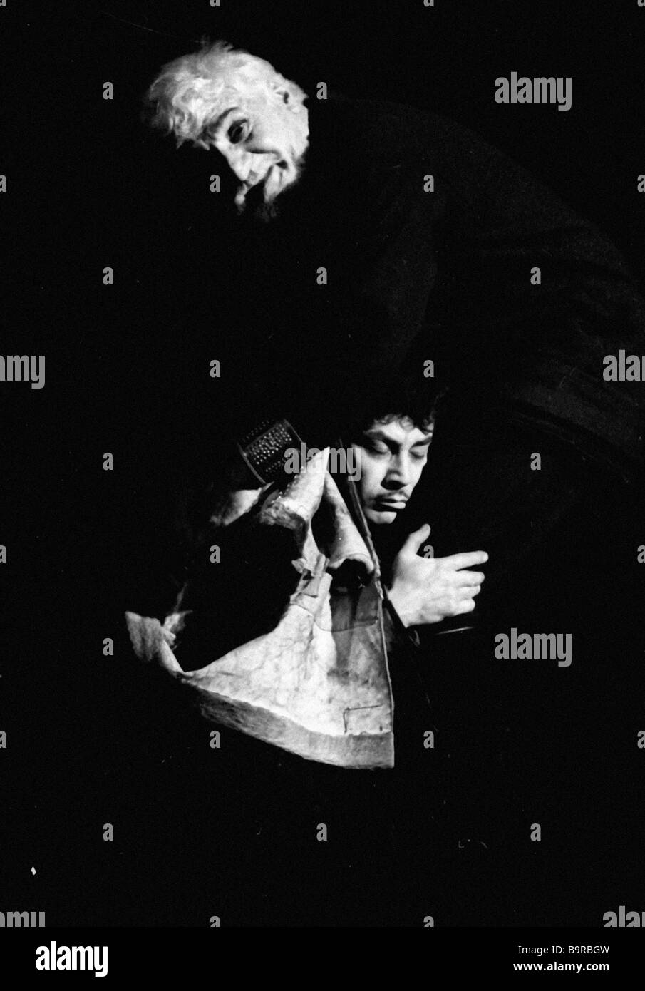 Actors Sergo Zakariadze left as King Lear and Sagaradze as Jester right ...