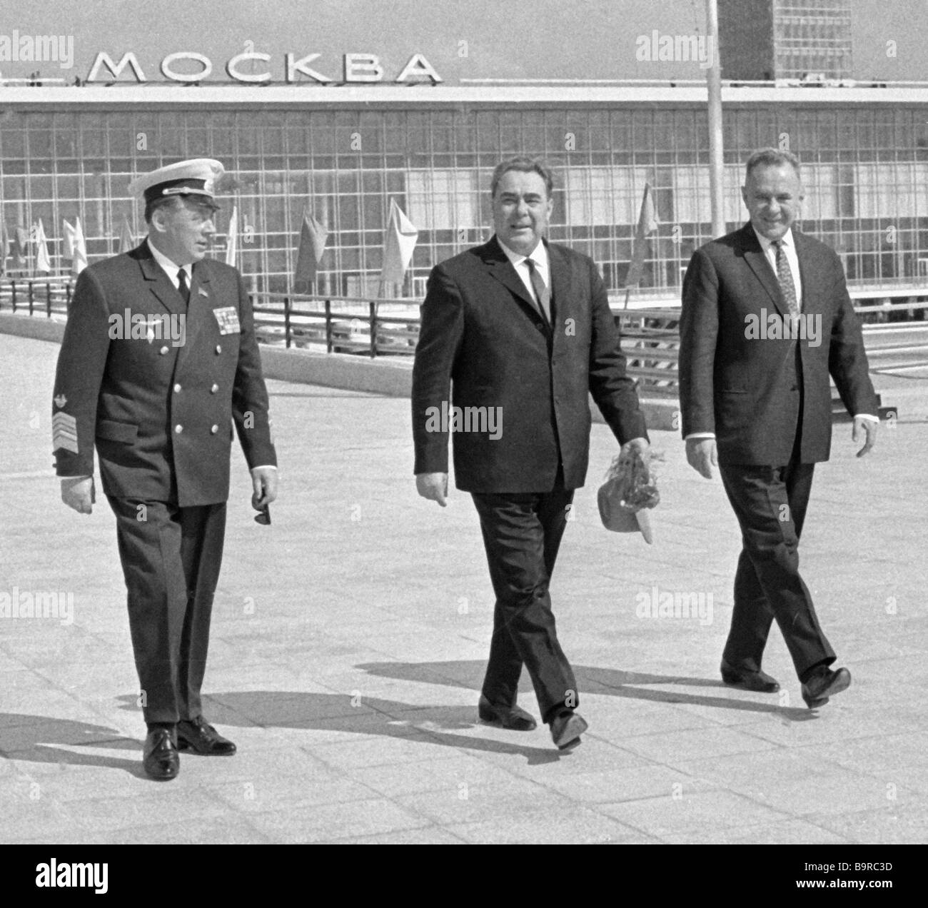 Alexei Kosygin Chairman of the USSR Council of Ministers right Leonid ...