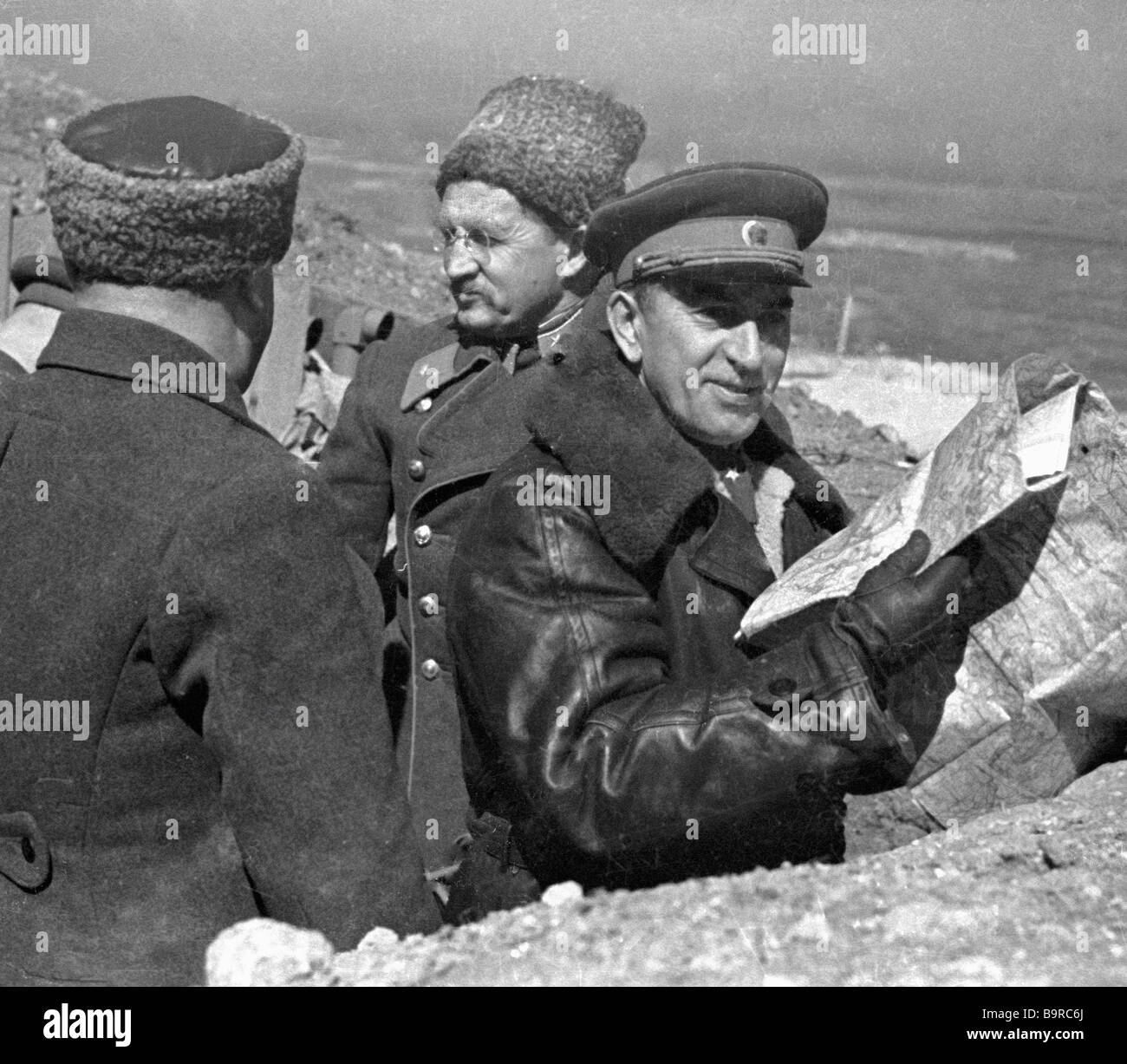 Commander of the Primorsk army lieutenant general Ivan Petrov centre at ...
